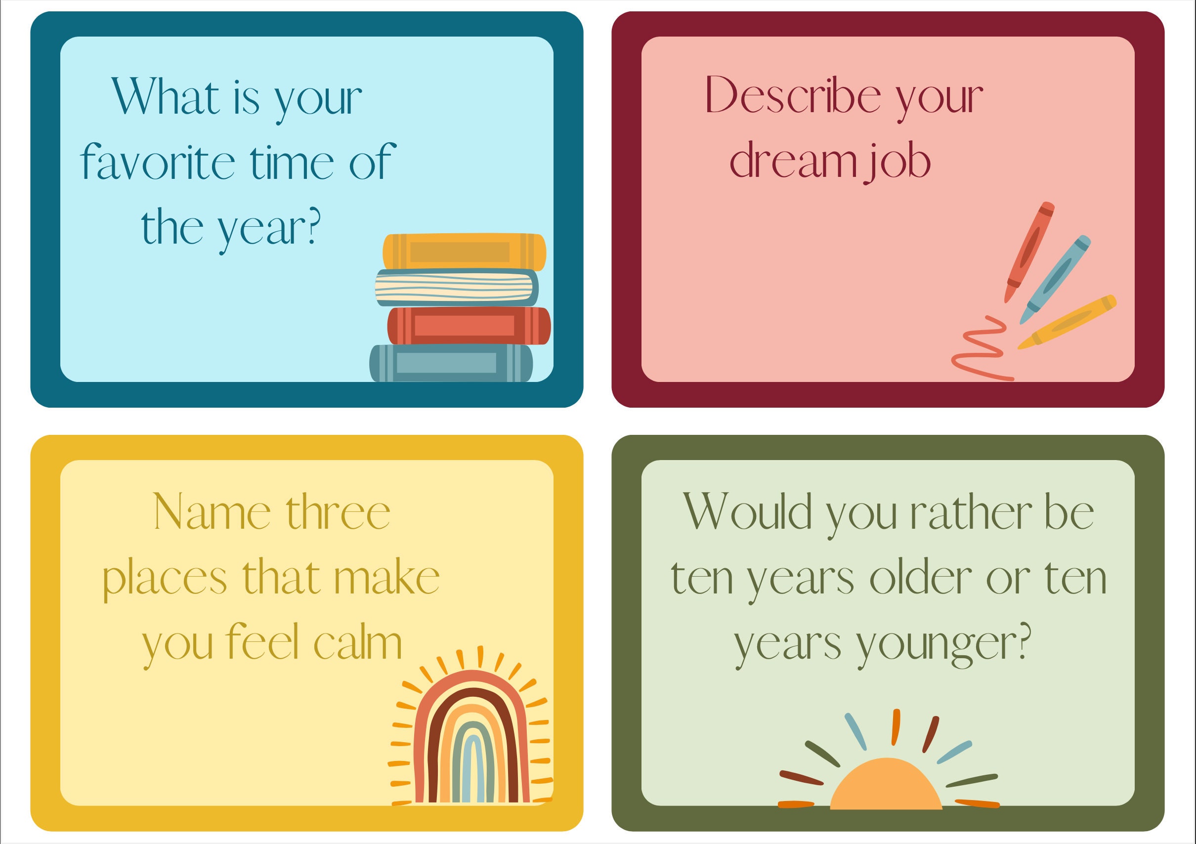Back to School Ice Breaker Cards, Mental Health, Social Skills ...