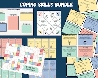 Calming Coping Skills Cards Vertical Anxiety Depression - Etsy