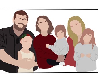 Custom Digital Family Portrait Painting Textured, Faceless - Etsy