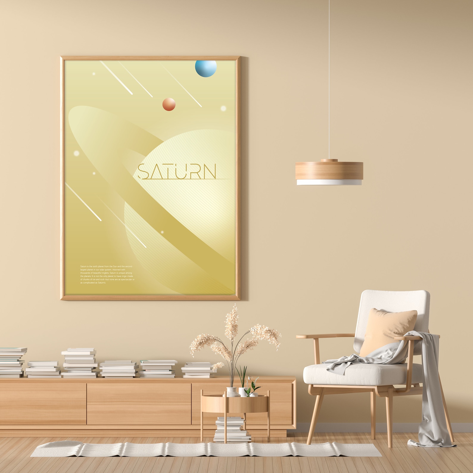 Planet Digital Poster, Saturn Poster, Digital Minimal Poster, Printable ...