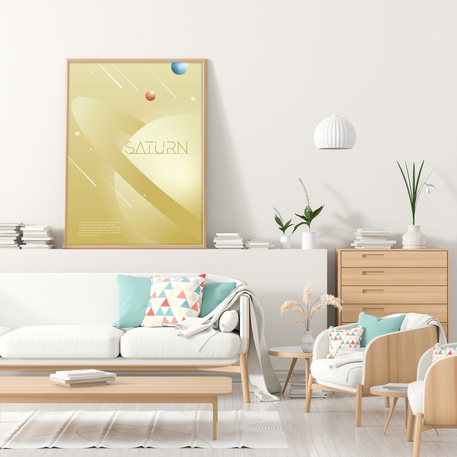 Planet Digital Poster, Saturn Poster, Digital Minimal Poster, Printable ...