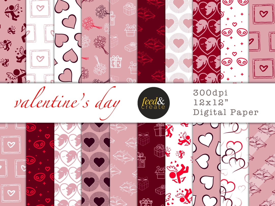 Love Digital Papers, Printable Paper, Cute Digital Paper, Scrapbook ...