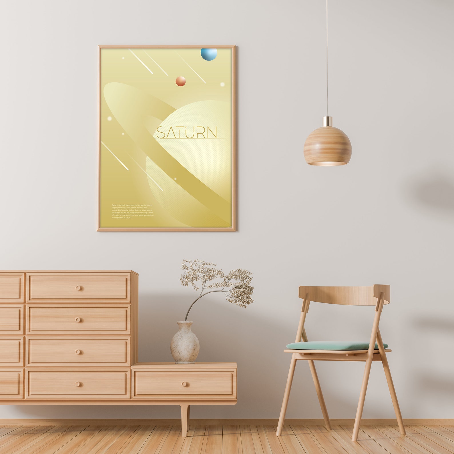 Planet Digital Poster, Saturn Poster, Digital Minimal Poster, Printable ...