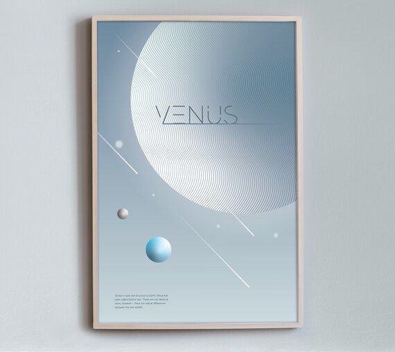 Planet Digital Poster Venus Poster Digital Minimal Poster | Etsy