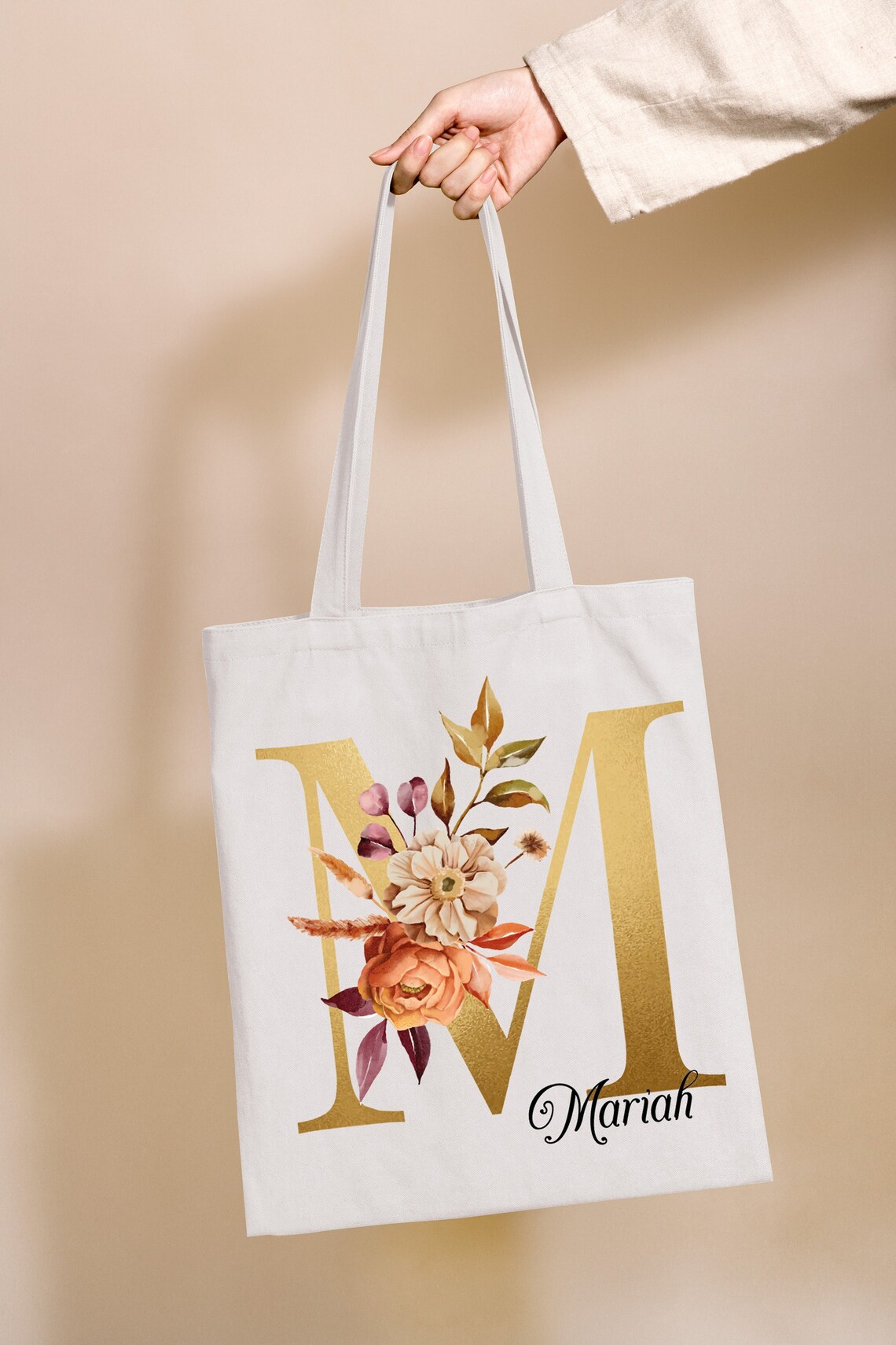 Initial Alphabet Letter-letters Tote Bag-personalized Tote Bag-custom ...