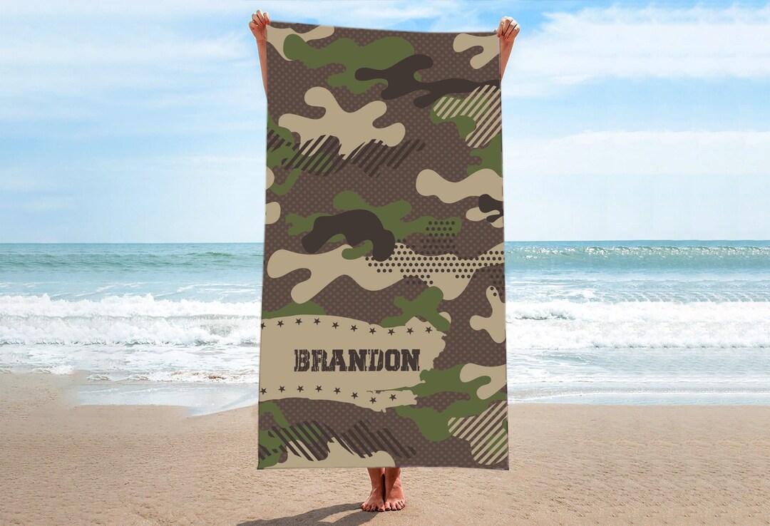 Camouflage Beach Towels-camouflage Name Beach Towel-personalized Beach ...