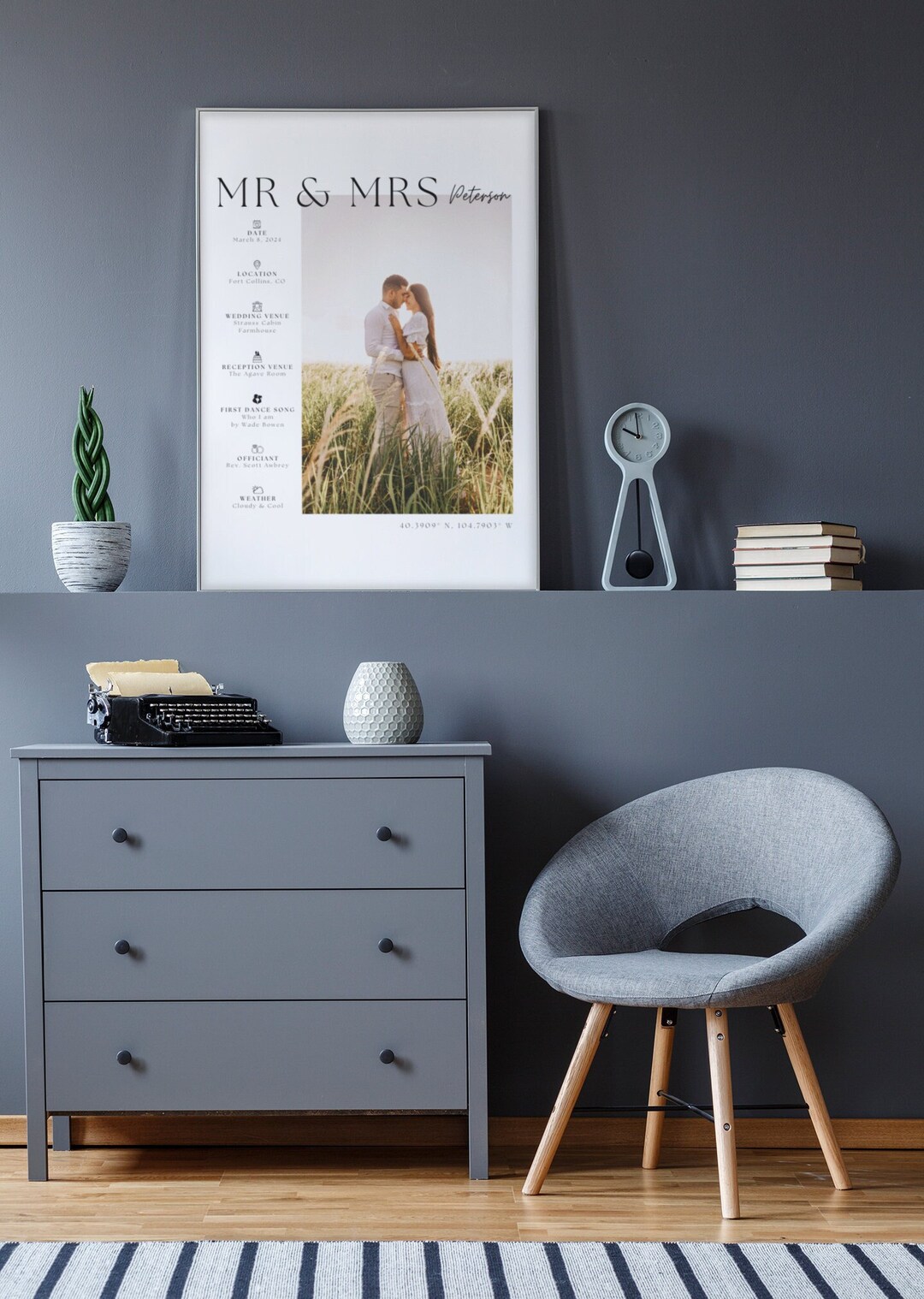 Modern Custom Wedding Print, Mr & Mrs Poster, Marriage Poster ...