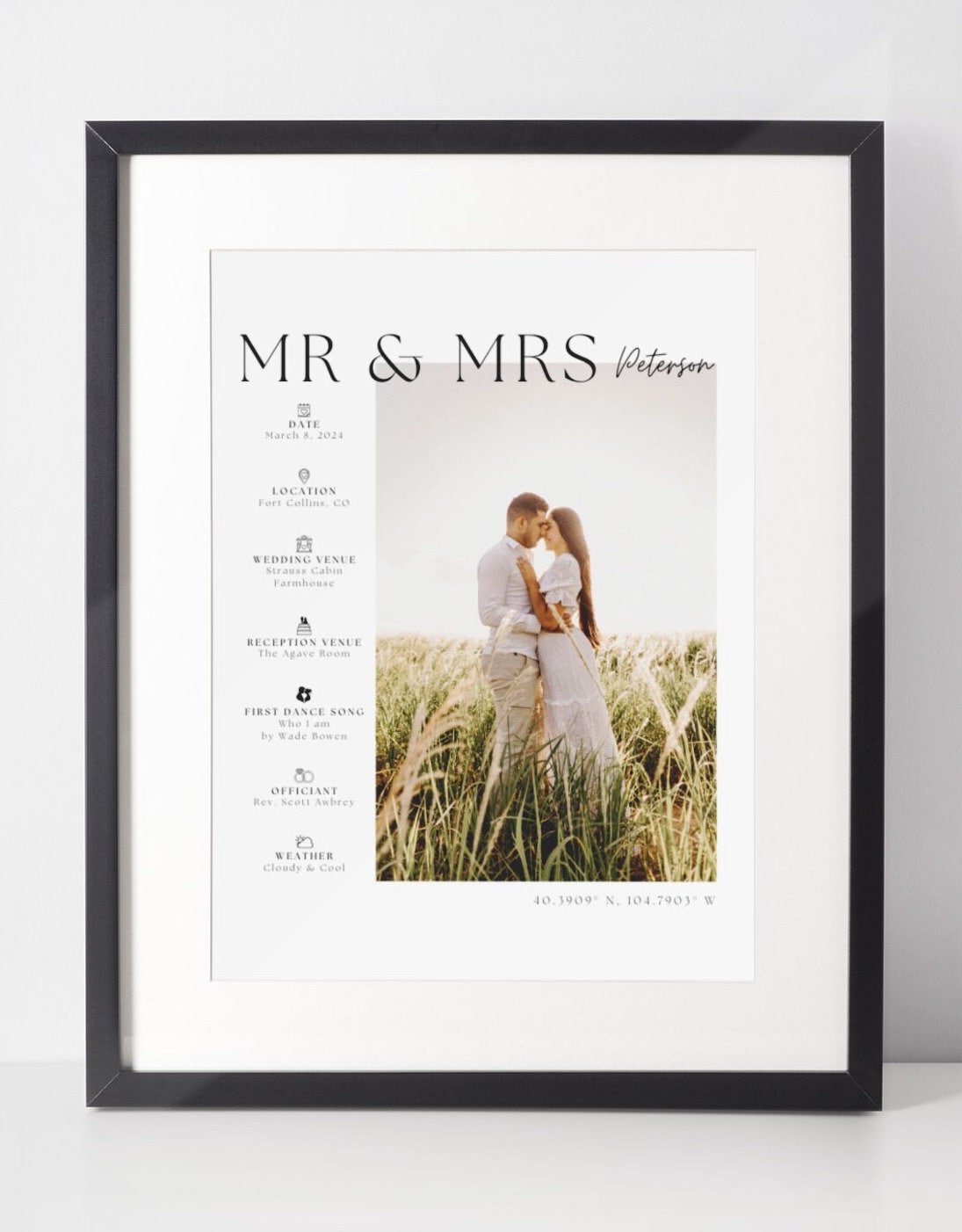 Modern Custom Wedding Print, Mr & Mrs Poster, Marriage Poster ...