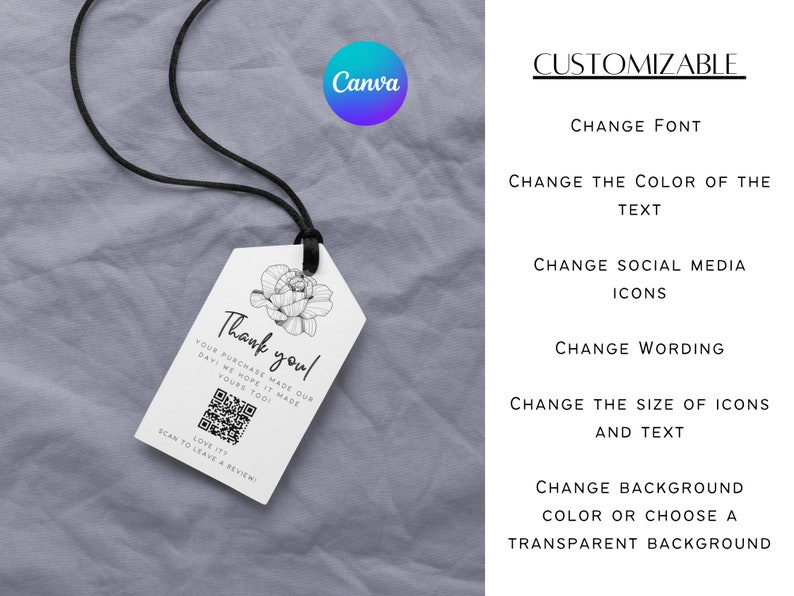 Editable Product Tag Template | DIY Hang Tag Design (digital Download ...