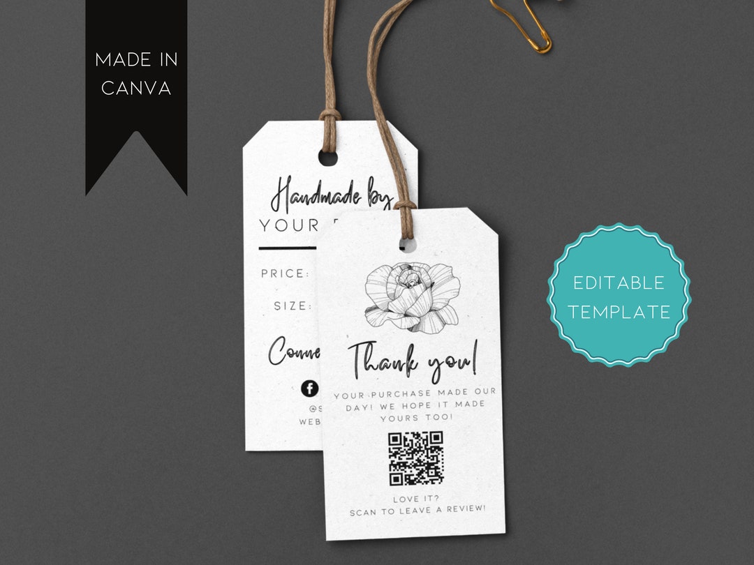 Product Tag Template for Small Business | Product Hang Tag | Product ...