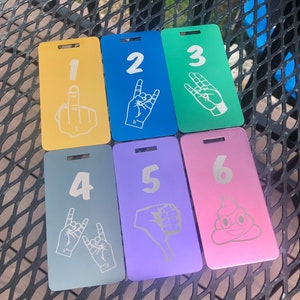 Disc Golf Bag Tags Buddy Competition Tags Aluminum Hand Gesture Tags ...