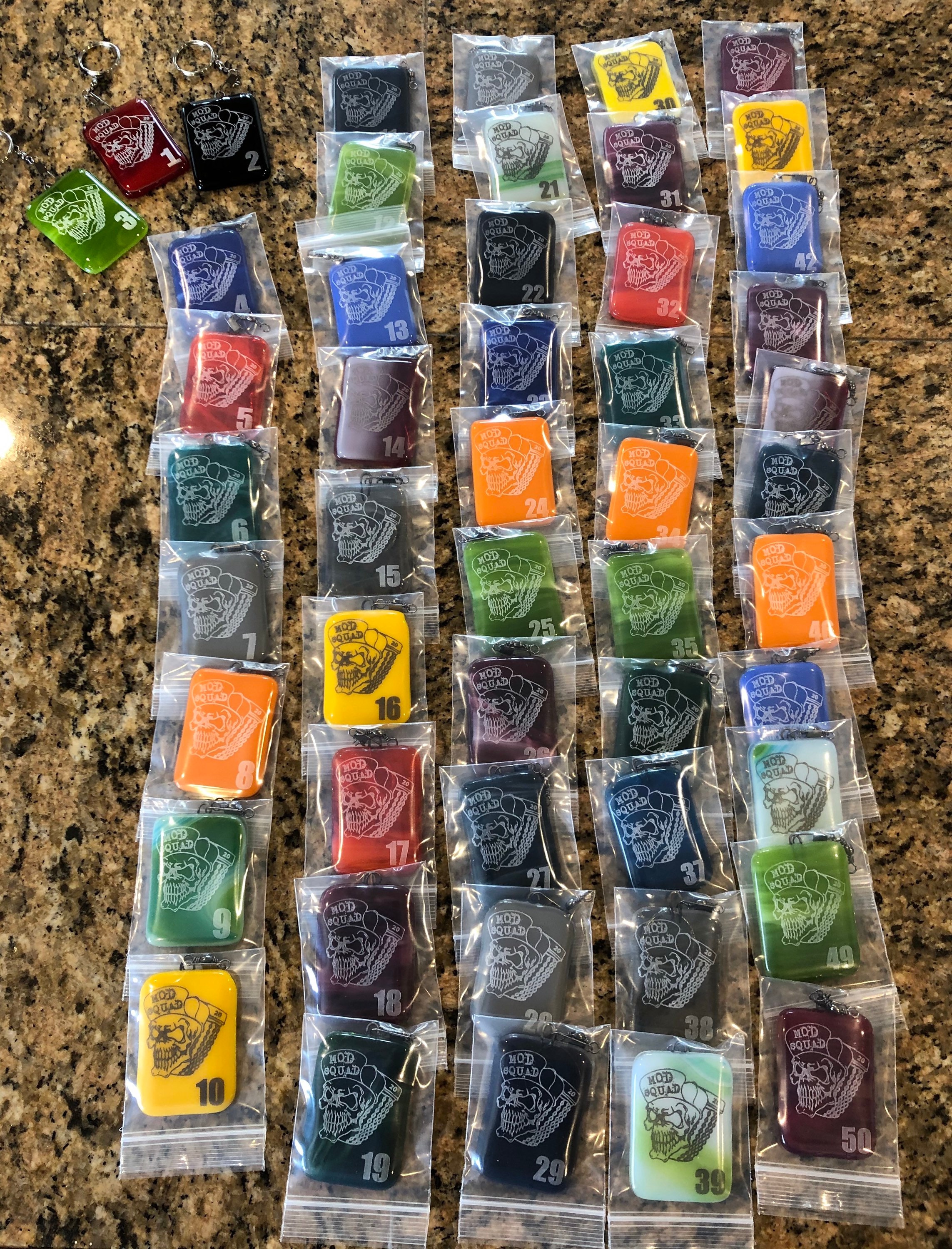 Disc Golf Tags Glass All Sports Customizable Key Chains Small and Large ...