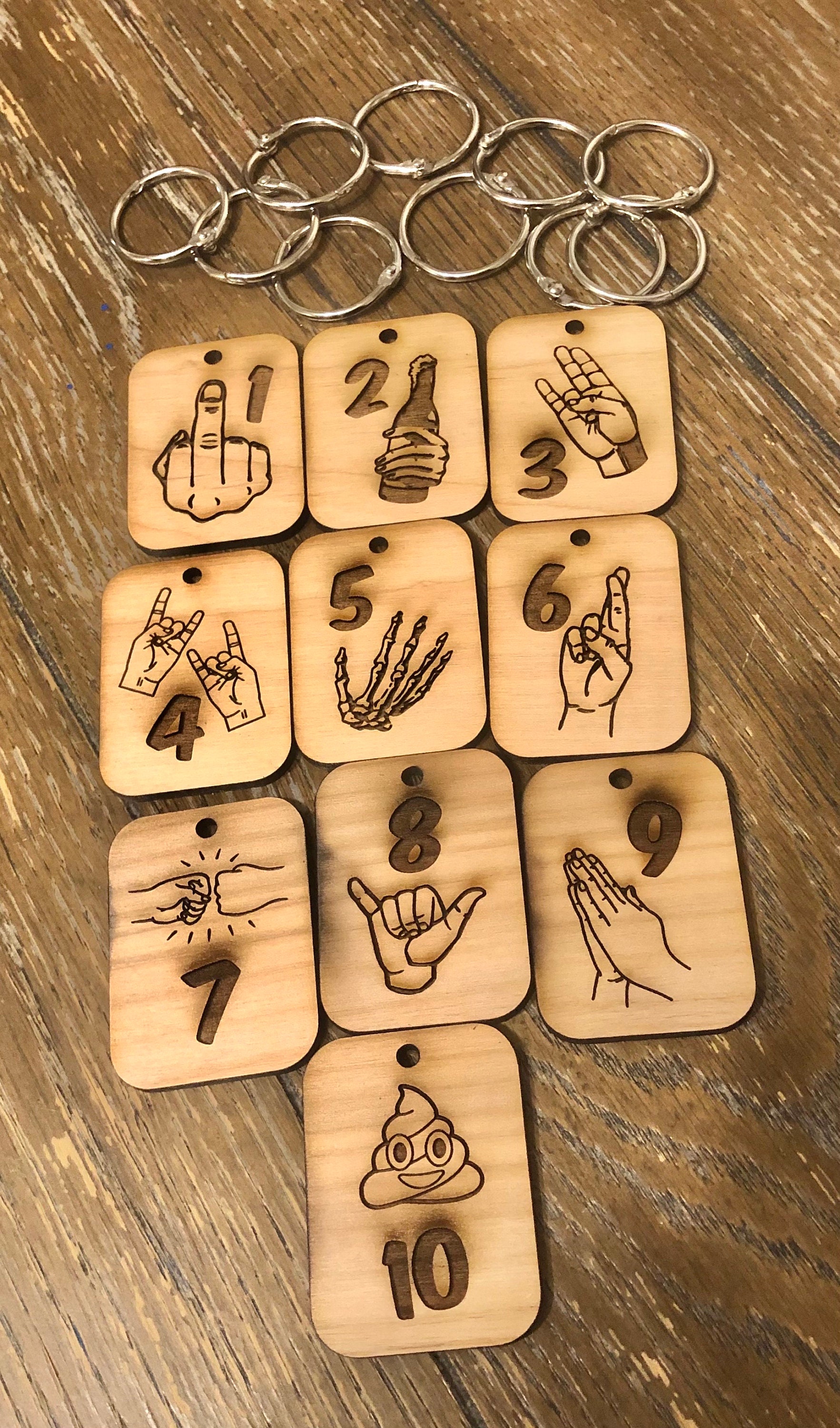 Disc Golf Tags - Buddy Tags for Fun Competitions - Wood, Engraved, With ...