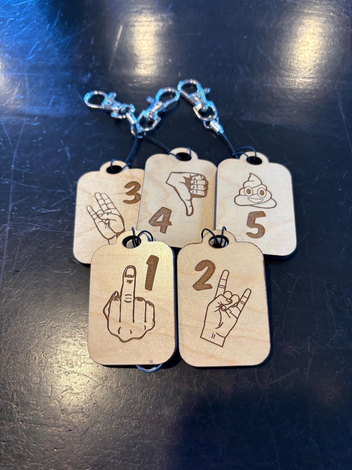 Engraved Wood Disc Golf Tags – Funny Hand Signs, Buddy Competition - Etsy