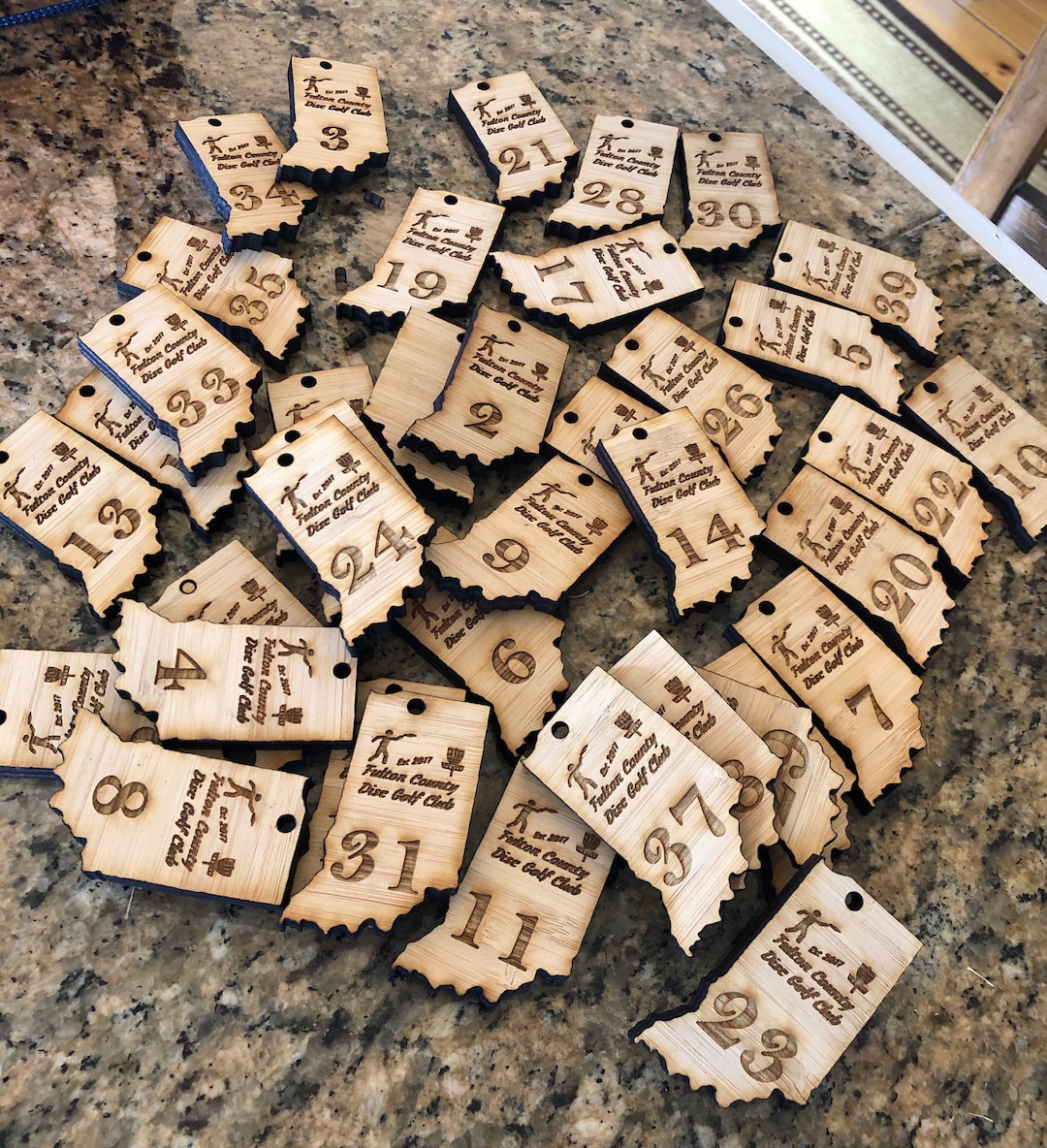 Disc Golf Bag Tags - Customized, Clubs, Groups, Laser Engraved Wood ...