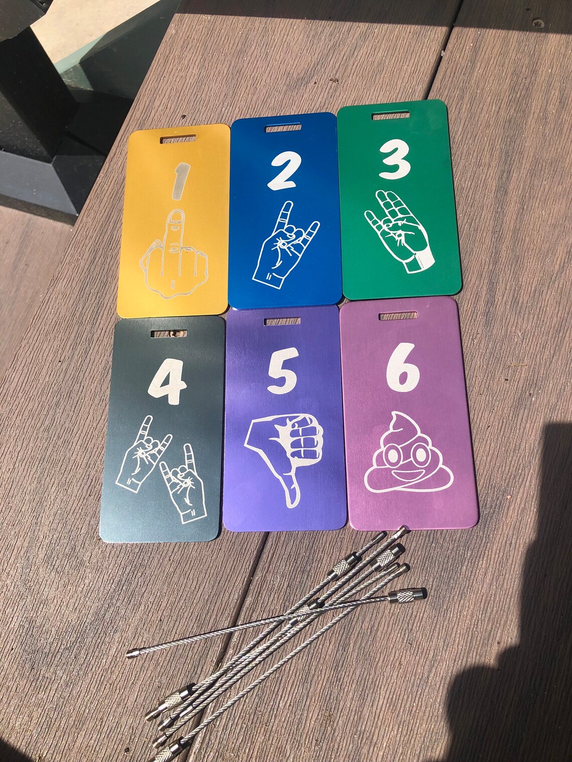 Disc Golf Bag Tags Buddy Competition Tags Aluminum Hand Gesture Tags ...
