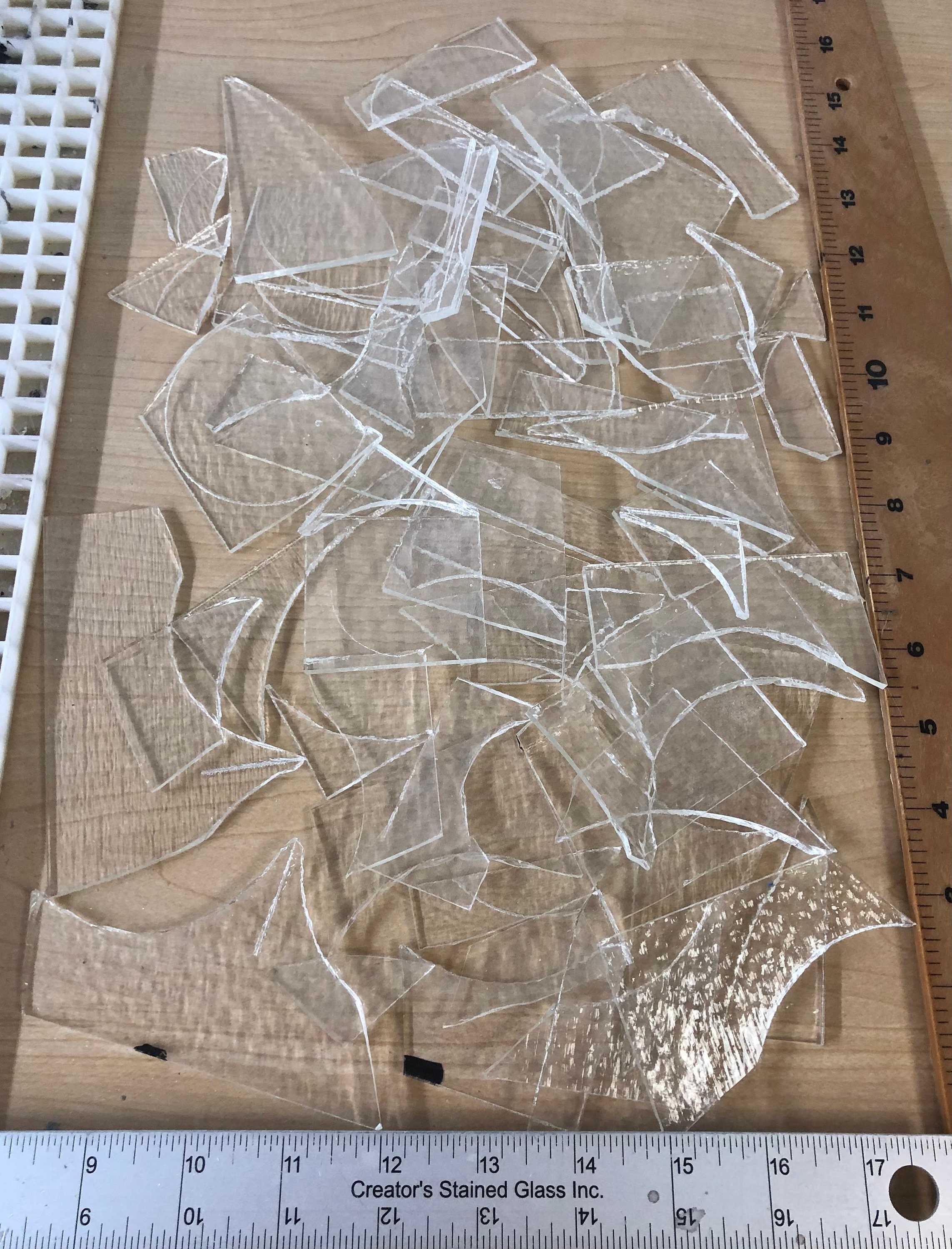 COE 90 - 3 Pound Pack - Fusible Bullseye Tekta Clear Transparent Glass ...
