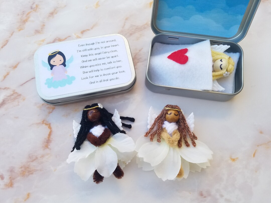 Miniature Handmade Angel Doll in Tin, Grief Poem, Child Grief & Loss ...