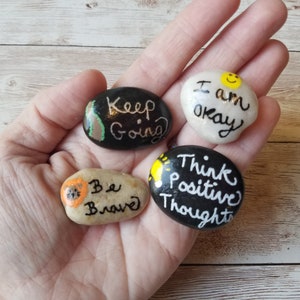 Inspirational Word Stones, Handpainted Rocks, Affirmation Stones ...