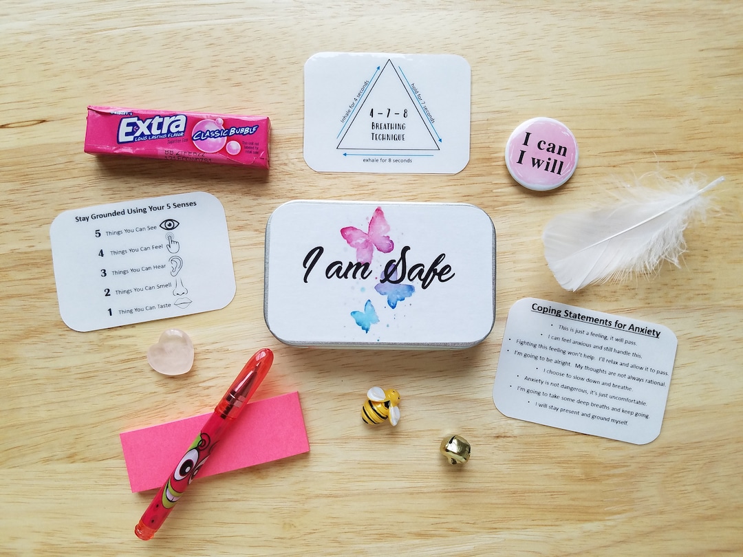 Mini Calm Down Kit for Teens, Coping Skills Box, Mindful Grounding ...