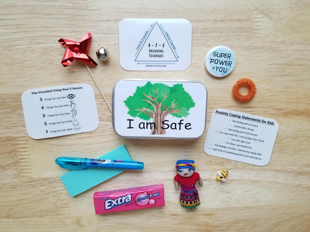 Mini Calm Down Kit for Kids, Coping Skills Box, Mindful Grounding ...