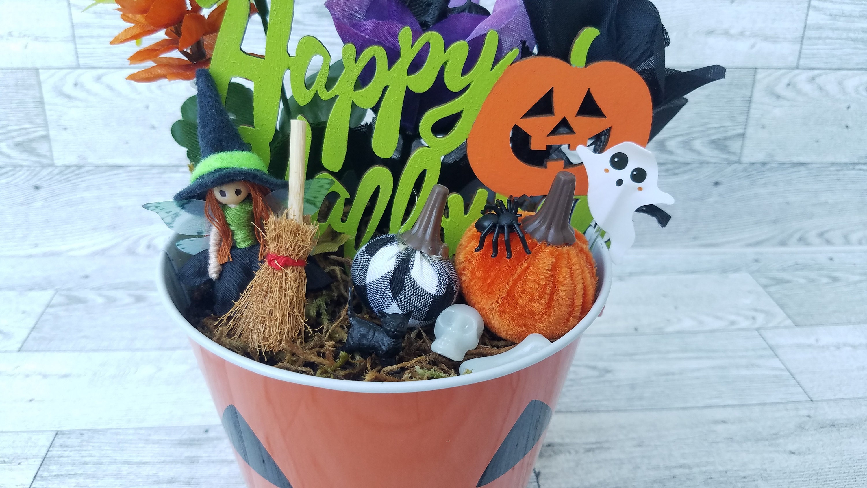 DIY Mini Halloween Witch Fairy Garden Kit, Handmade Witch Fairy Doll ...