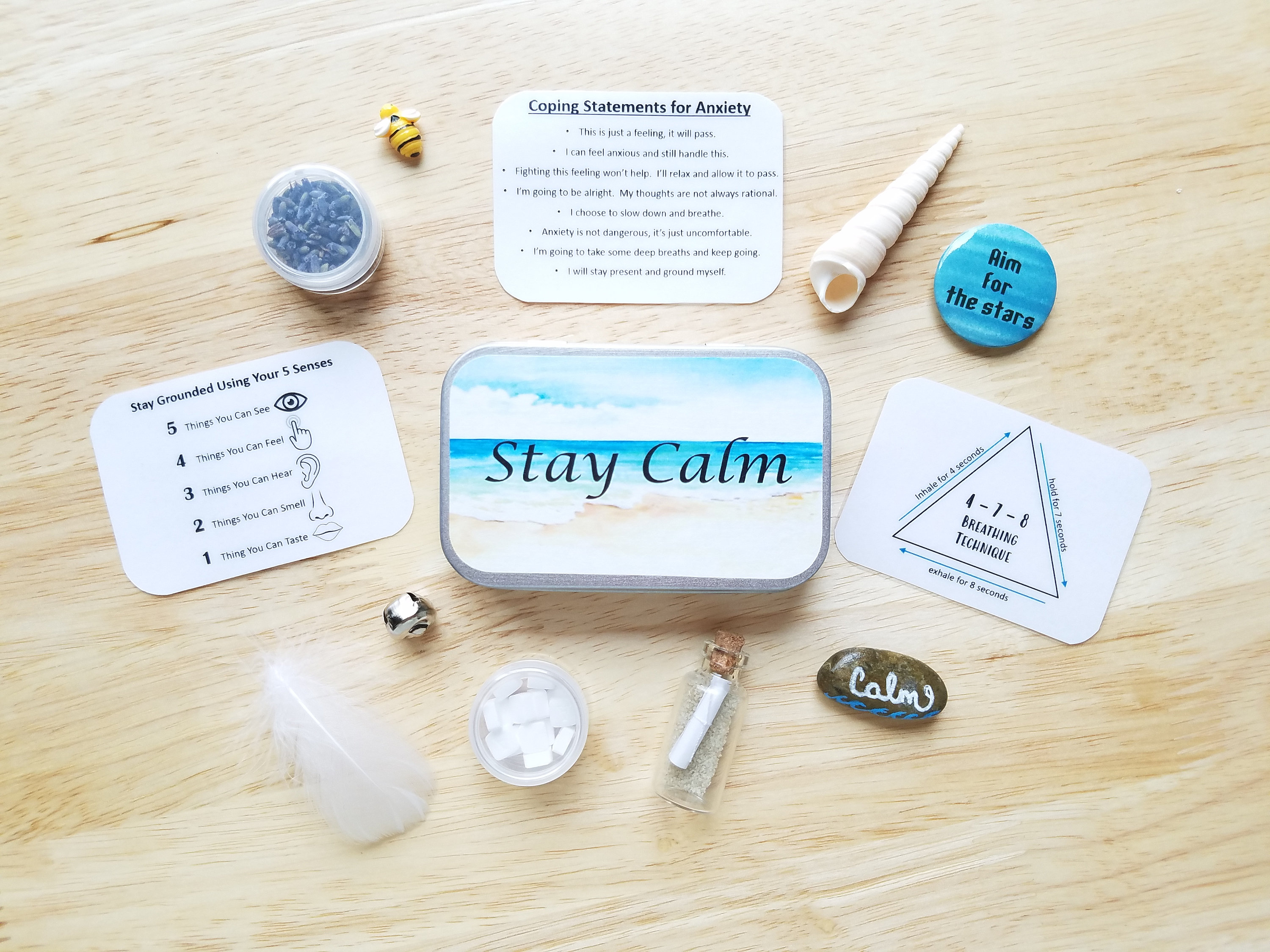 Mini Calm Down Kit, Coping Skills Toolbox, Mindful Grounding Technique ...