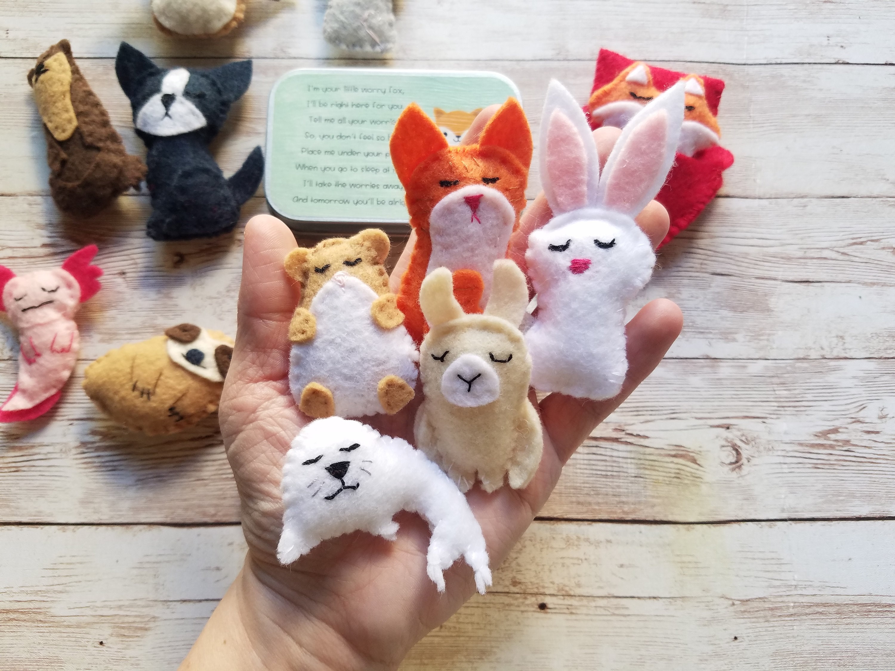 Pocket Pets Worry Pets Tiny Pocket Felt Animals Pocket - Etsy