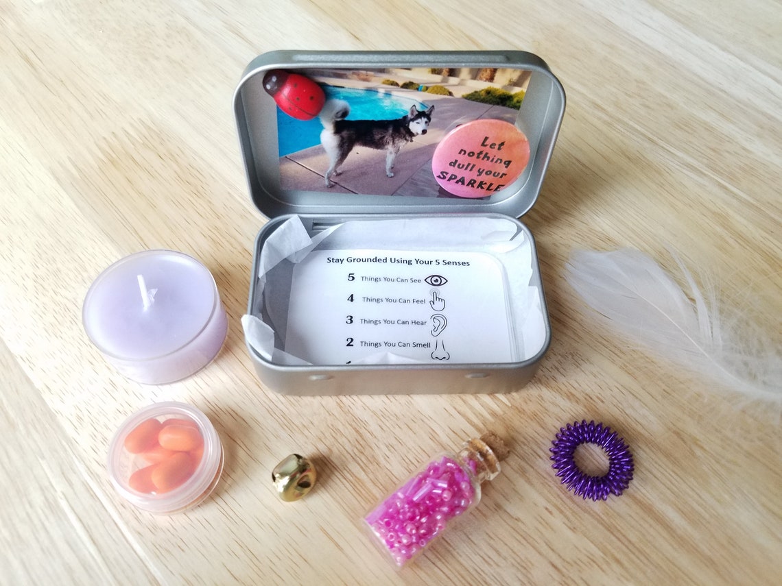 Mini Calm Down Kit for Teens, Coping Skills Box, Mindful Grounding ...