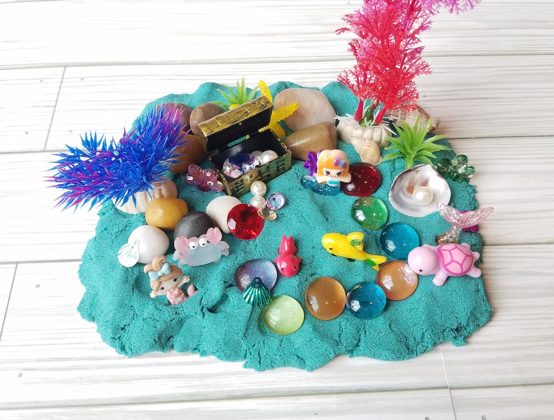 Kinetic Sand Sensory Kit, Mermaid Sea Mini Sand Play Kit, Mindfulness ...