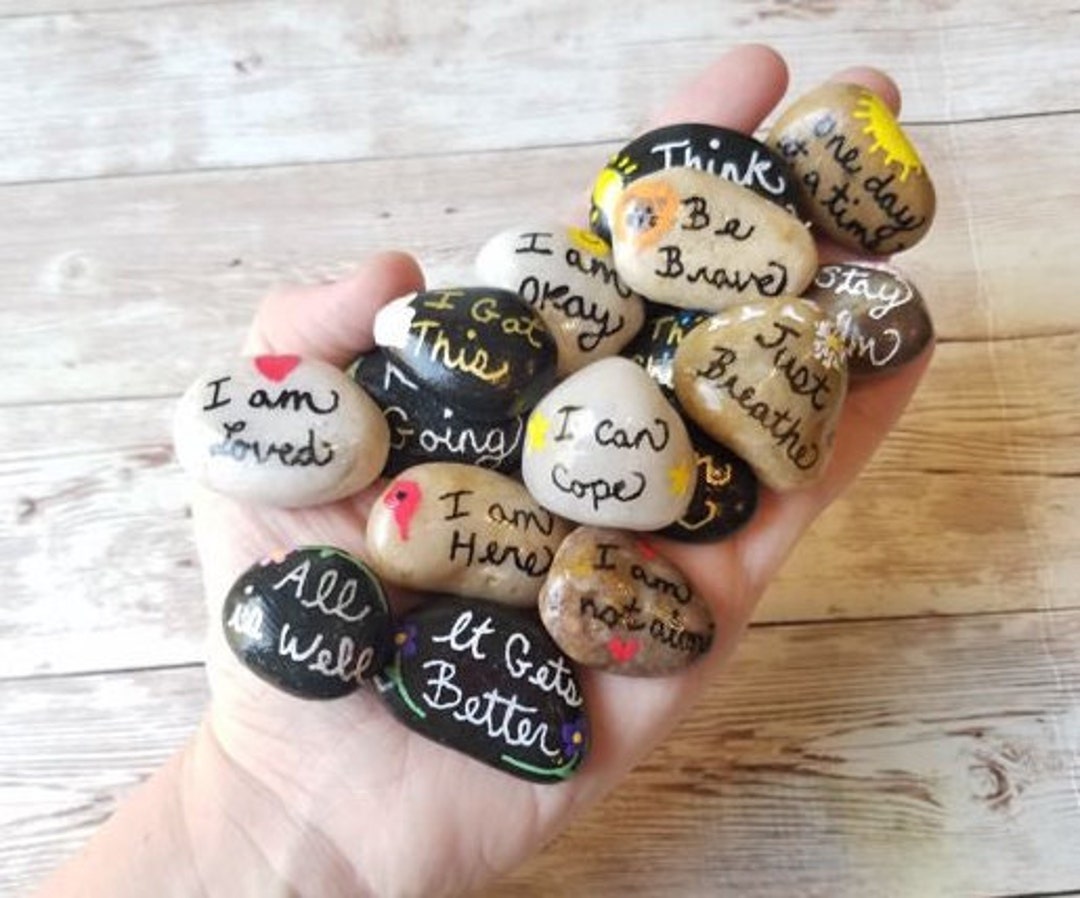 Inspirational Word Stones, Handpainted Rocks, Affirmation Stones ...