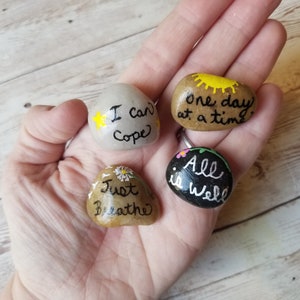 Inspirational Word Stones, Handpainted Rocks, Affirmation Stones ...