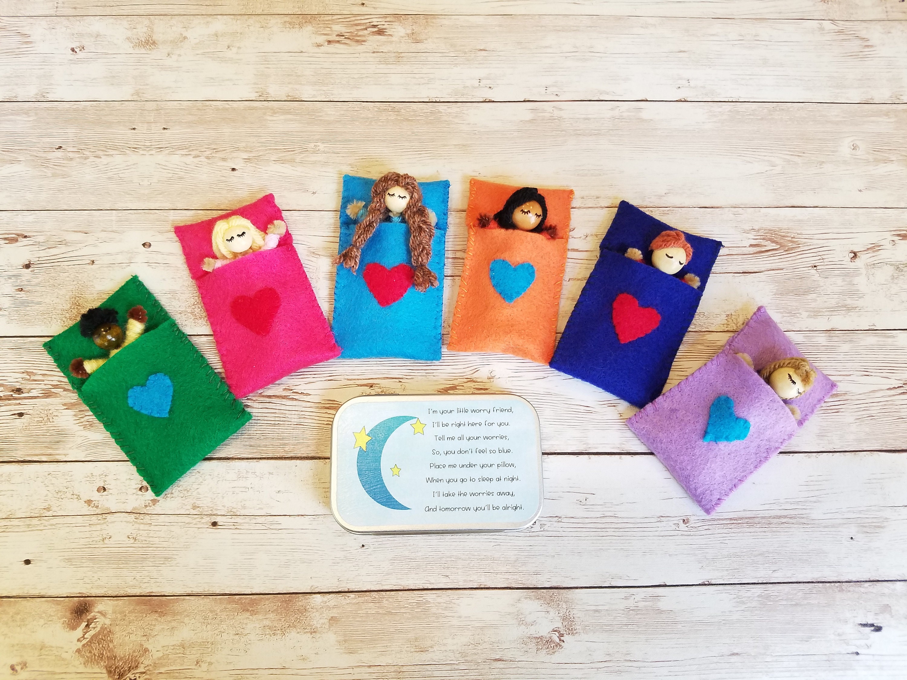 Worry Doll for Kids, Mini Handmade Girl Boy Worry Doll in Tin ...