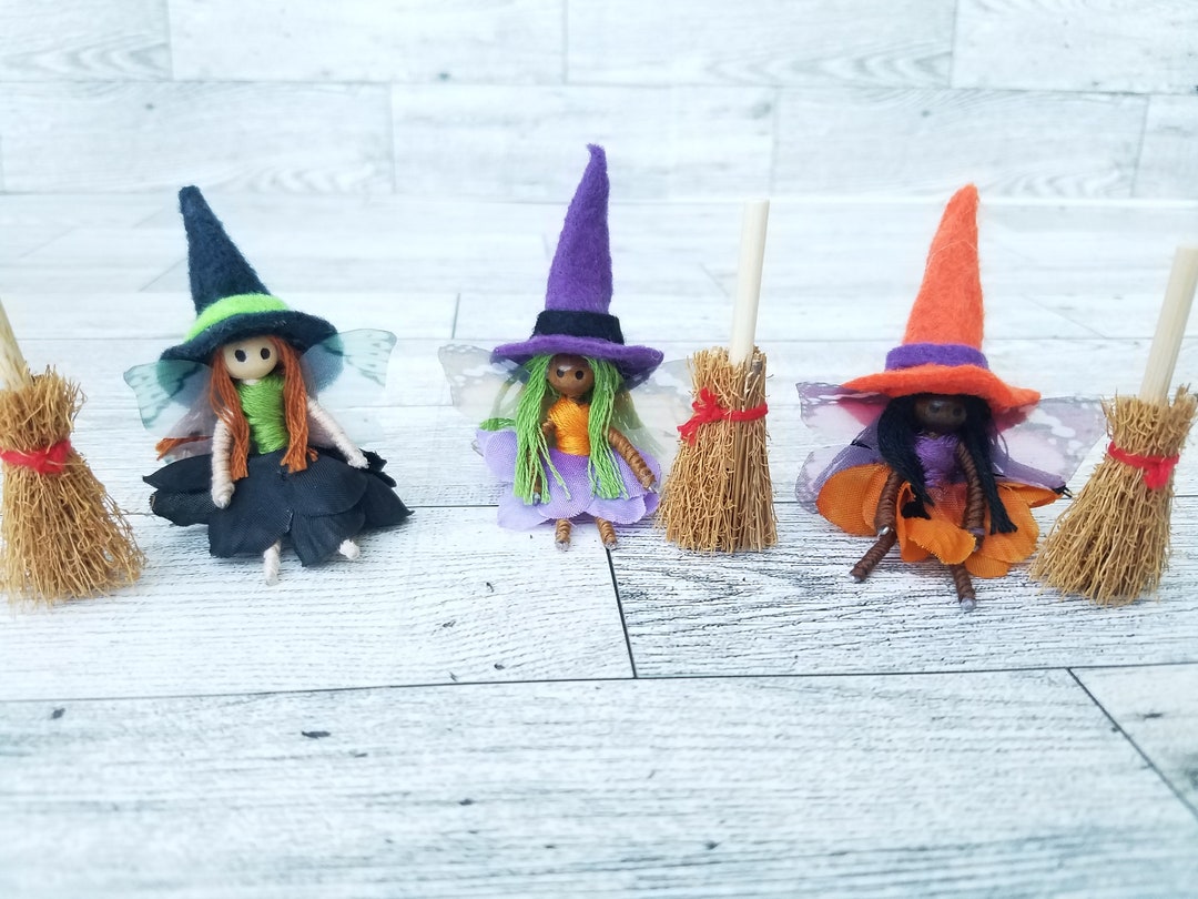 Witch Fairy Doll, Halloween Fairy, Handmade Miniature Witch Doll ...