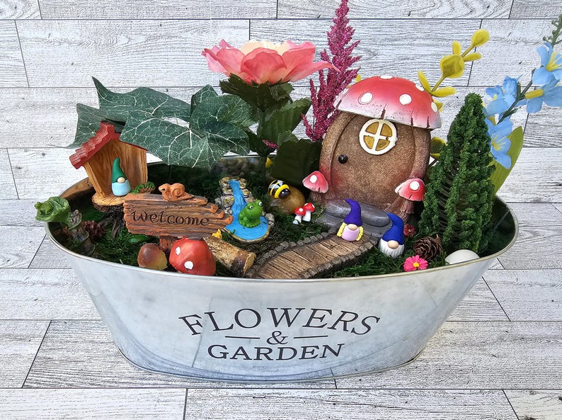 Gnome Fairy Garden Kit, Handmade Clay Gnomes, Gnome Décor, Craft Kit ...