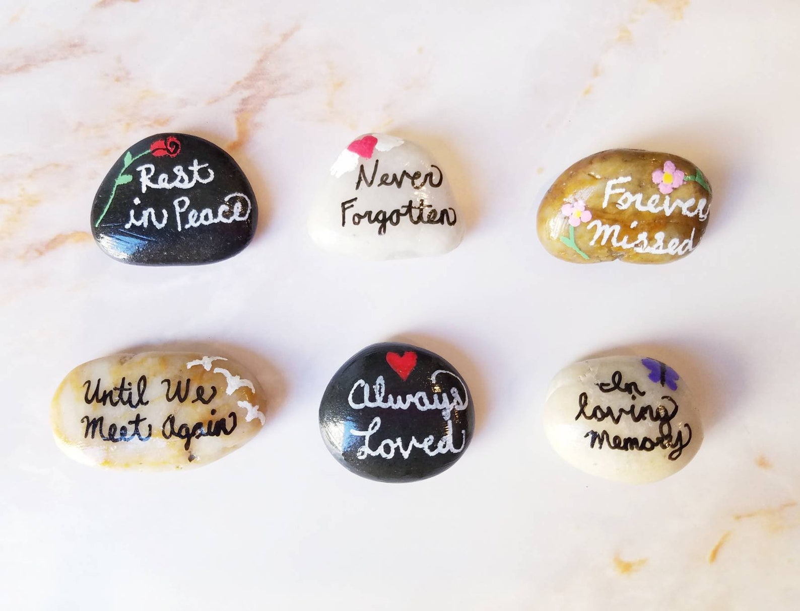 Bereavement Word Stones Handpainted Grief & Loss Rocks | Etsy