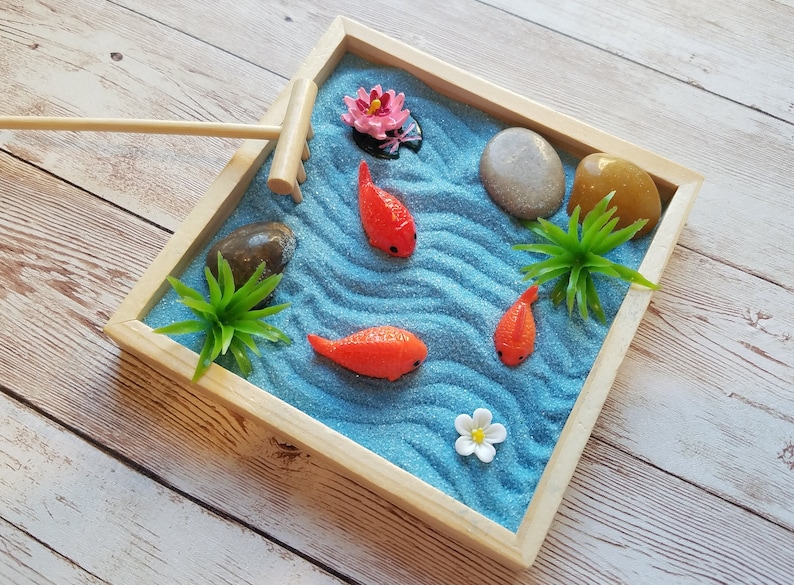 Zen Garden Kit DIY Zen Fish Pond Zen Garden Anxiety Stress - Etsy