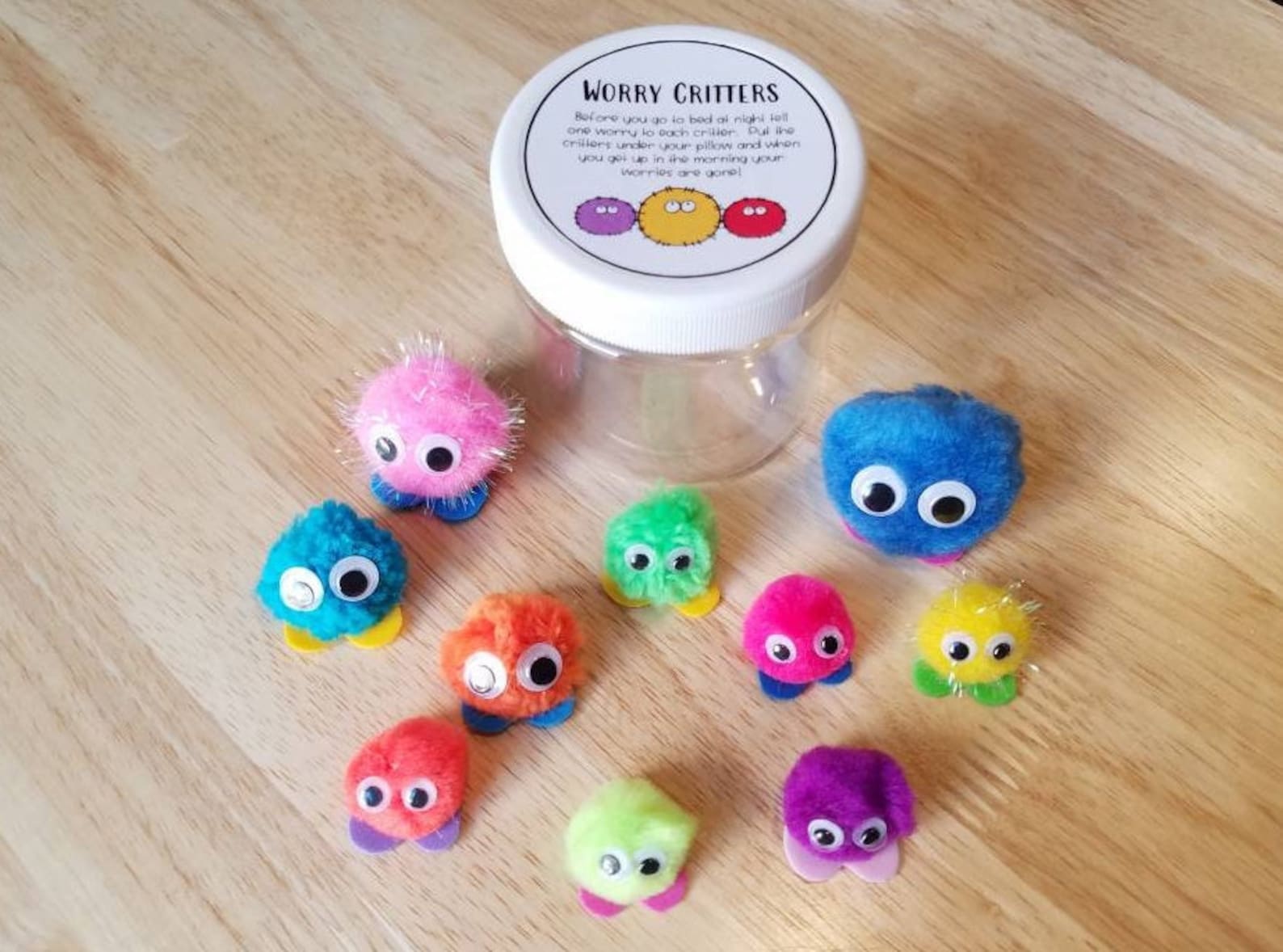 Pom Pom Critters, Worry Critters, Quiet Critters, Jar of Critters ...