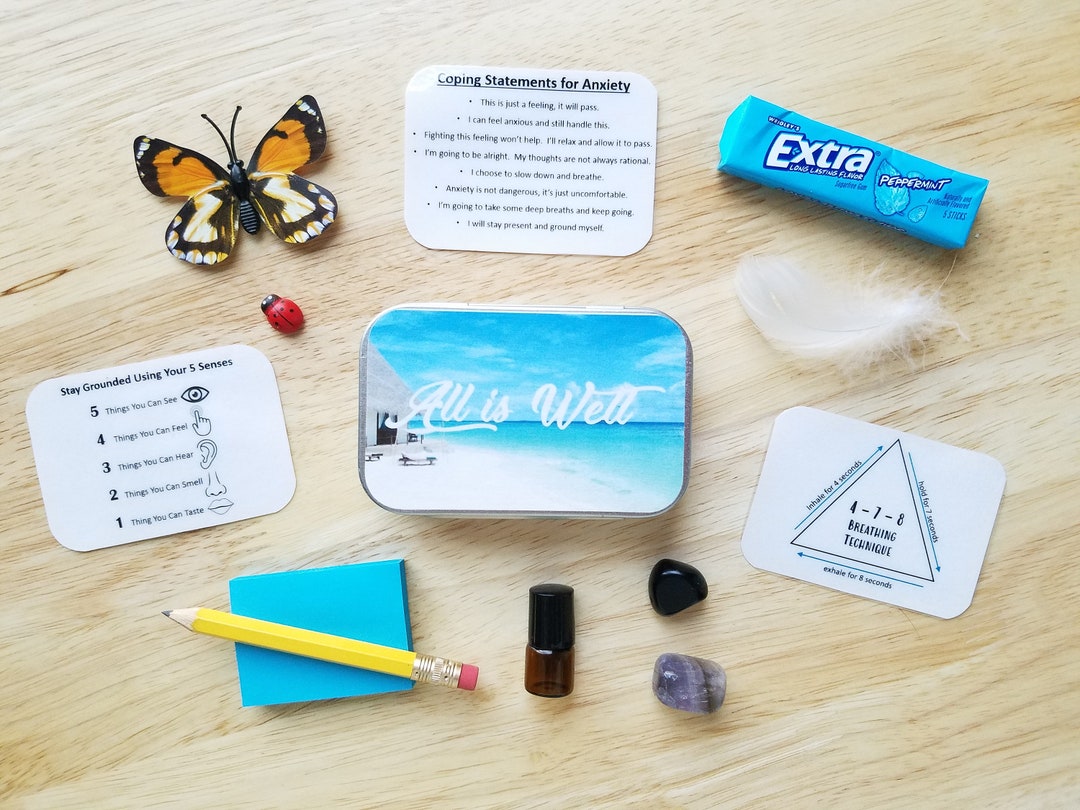 Mini Calm Down Kit, Coping Skills Toolbox, Mindful Grounding Technique ...