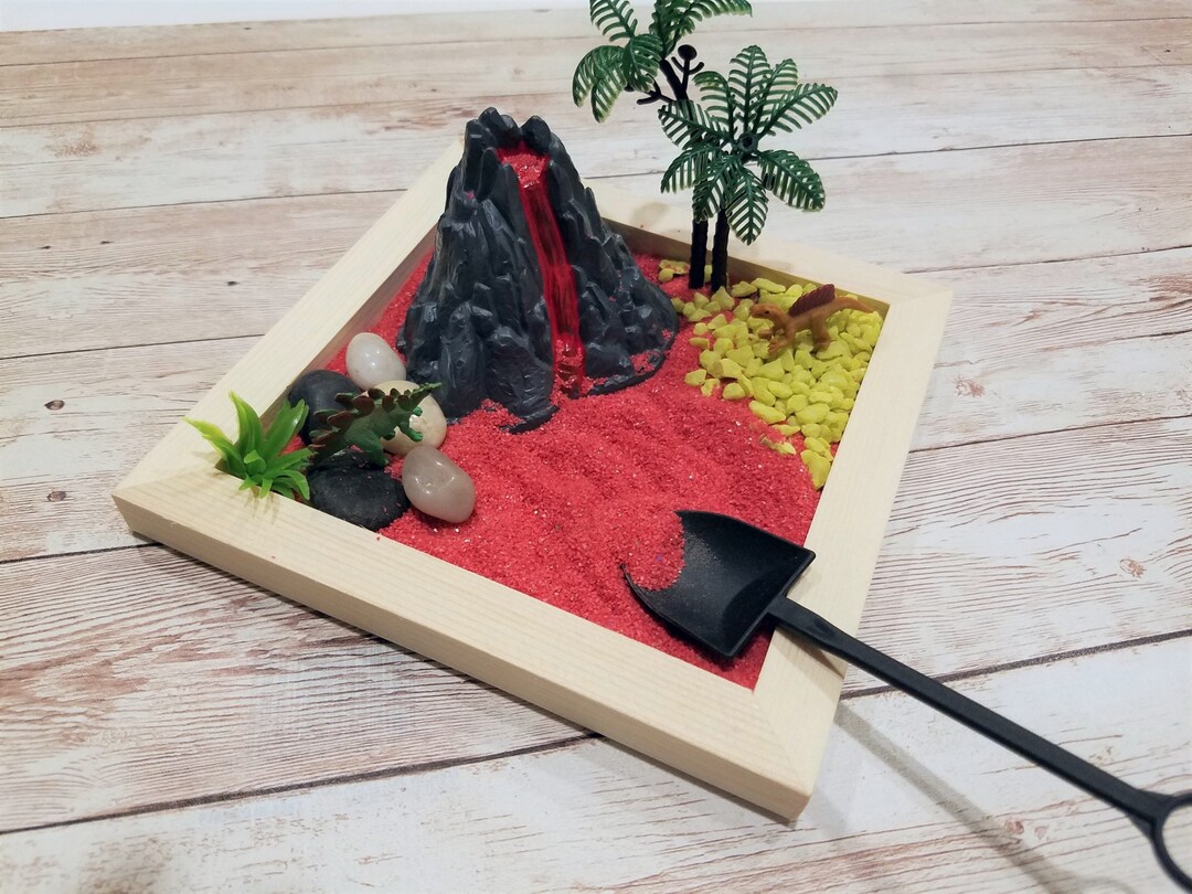 Zen Garden Kit, DIY Zen, Volcano Dinosaur Zen Garden, Relaxing Gift ...