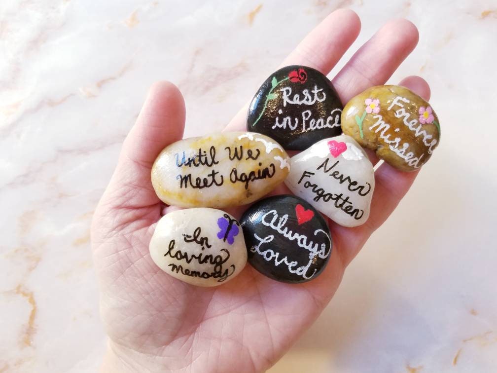 Bereavement Word Stones Handpainted Grief & Loss Rocks | Etsy
