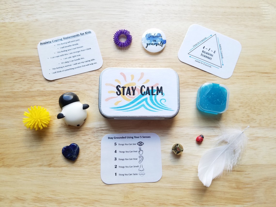 Mini Calm Down Kit for Kids Coping Skills Box Desk Fidget - Etsy
