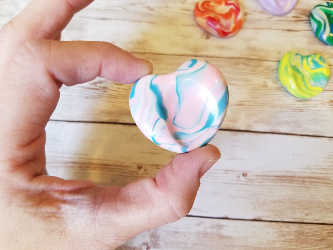 Worry Stones Pocket Stones Polymer Clay Stone Heart Stones | Etsy