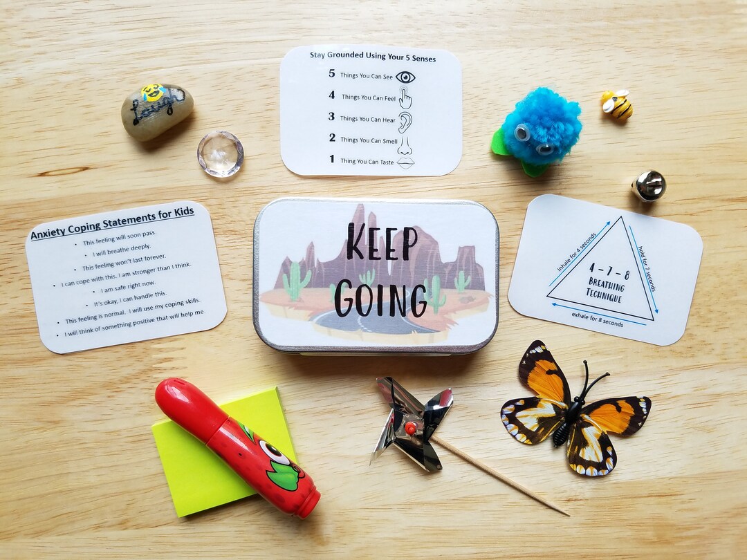 Mini Calm Down Kit for Kids, Coping Skills Box, Mindful Grounding ...