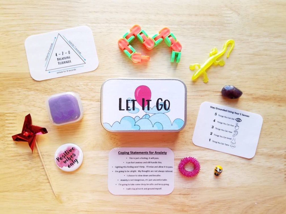 Mini Calm Down Kit for Kids, Coping Skills Box, Desk Fidget Toys ...