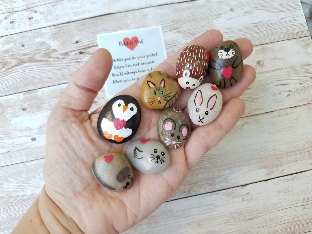 Pebble Pals, Painted Animal Rocks, Pocket Worry Pets, Worry Stones ...
