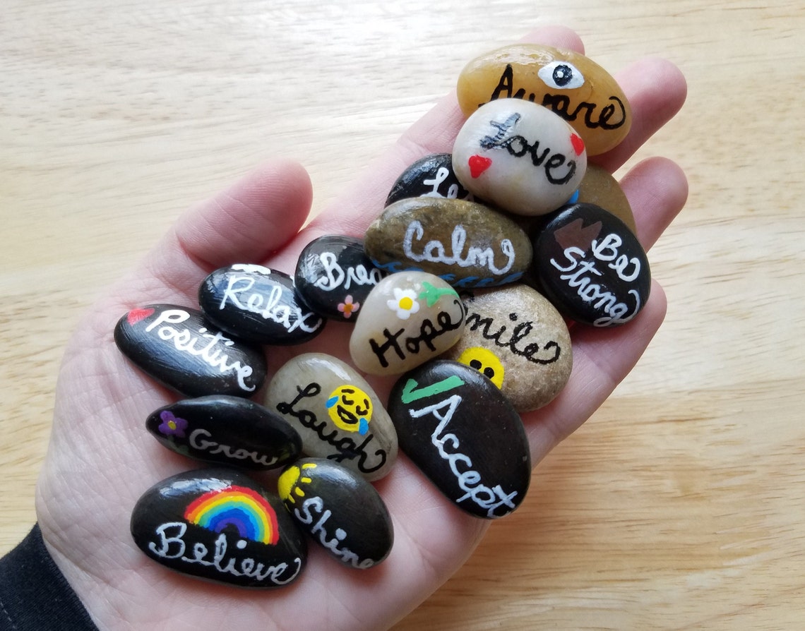 Inspirational Word Stones Handpainted Rocks Affirmation - Etsy