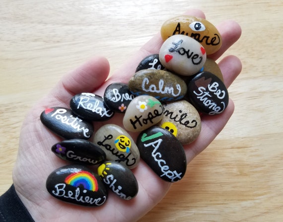 Inspirational Word Stones Handpainted Rocks Affirmation - Etsy