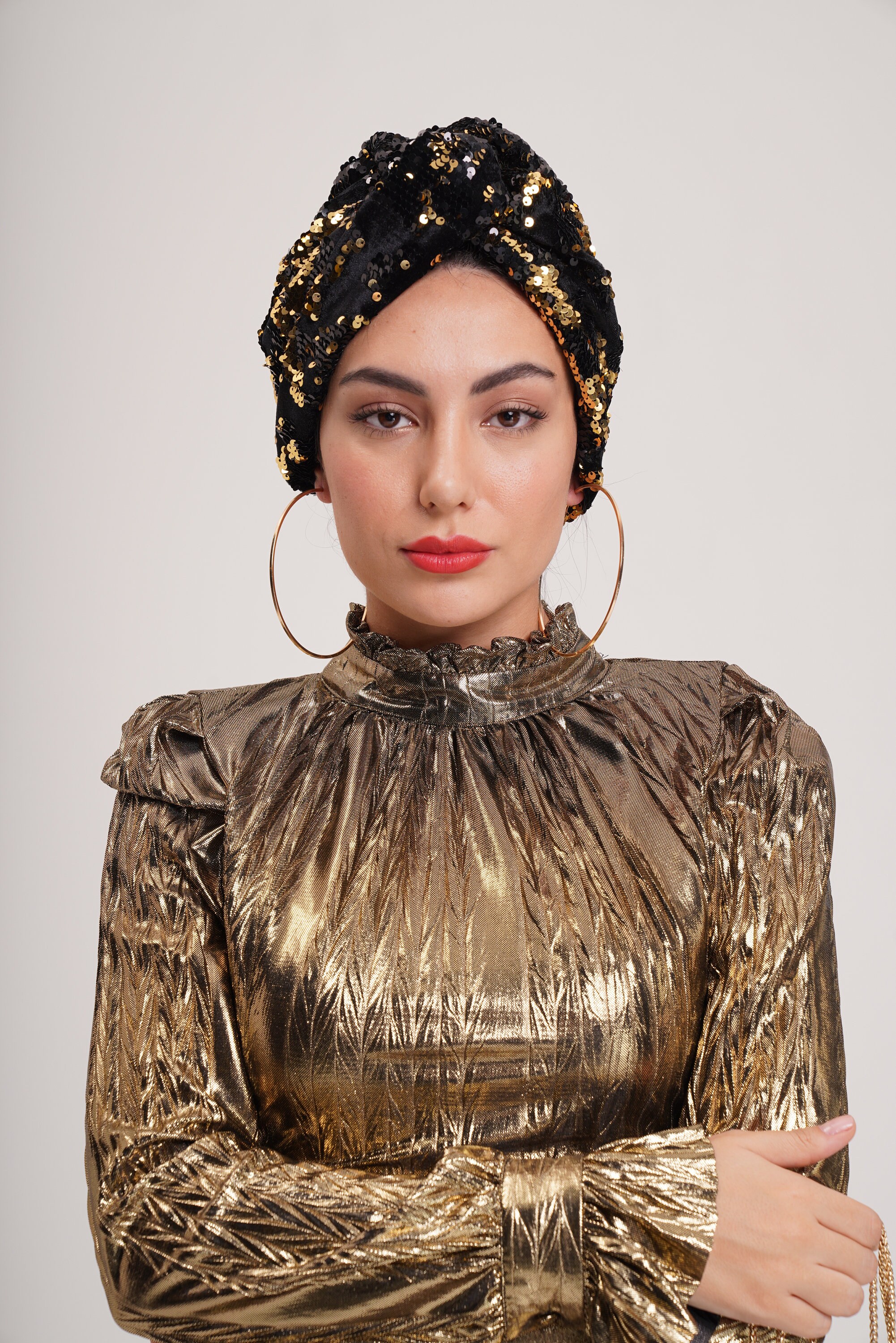 Sequin Fashion Turban, Vintage Turban, Stripped Turban Hat, Beaded ...