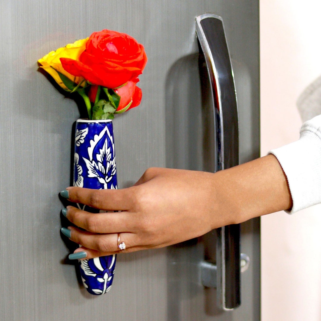 Decorative Ceramic Magnet Pot for Fridge, Fridge Magnet Money Plant ...